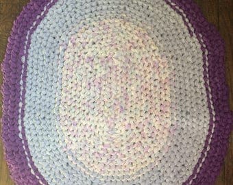 Purple rag rug | Etsy