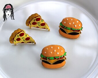 Fast Food Pin Set Hamburger Fies Pizza Pin Set Hat Pins