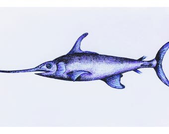 Swordfish print | Etsy