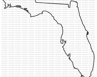 Florida outline | Etsy