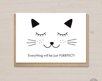 Cat goodbye card | Etsy