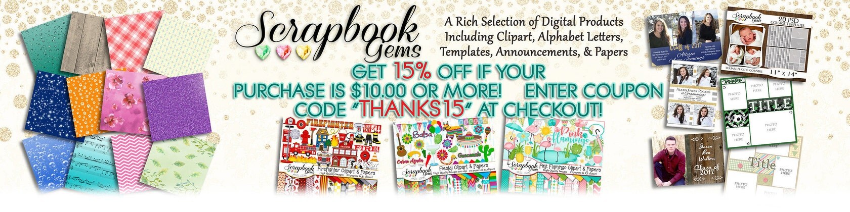 Quality Templates Papers & Clipart by ScrapbookGems on Etsy