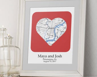 Personalized map art | Etsy
