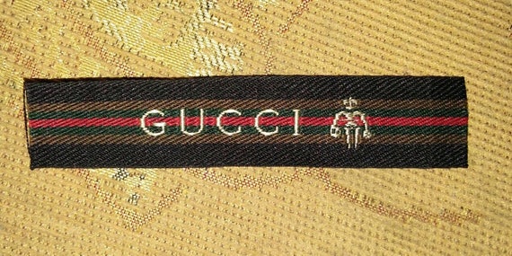 Rare GUCCI Inspired Woven Strip Brand Label Logo for Cap T
