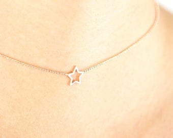 Gold Star Choker Gold Choker Necklace Star Necklace Gold