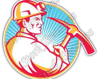 Miner sticker | Etsy