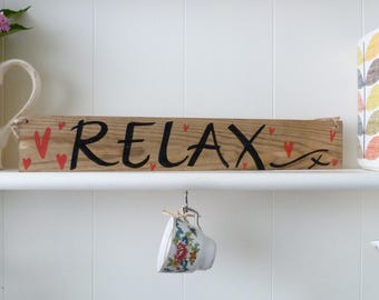 Relax sign | Etsy