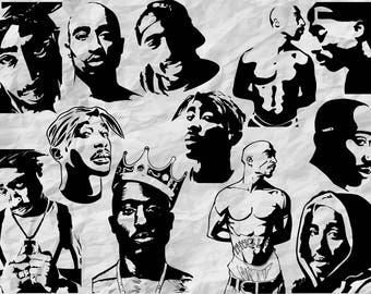 Tupac stencil | Etsy