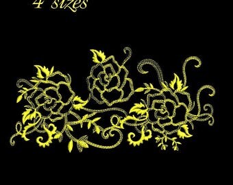 Rose embroidery | Etsy