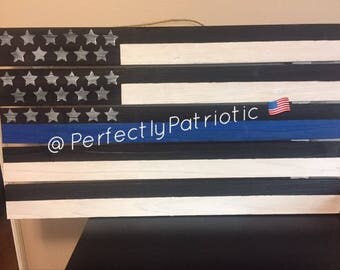 Thin Blue Line Flag Beaded Banner