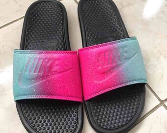 Bling nike slides | Etsy