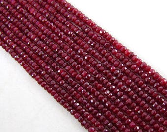 Ruby beads necklace | Etsy