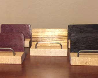 Wood card holder | Etsy