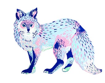 Neon fox | Etsy