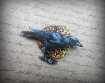 Raven brooch | Etsy