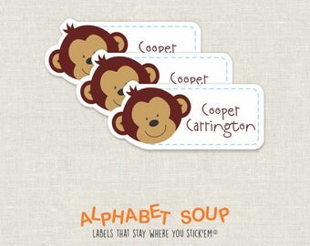 Monkey labels | Etsy
