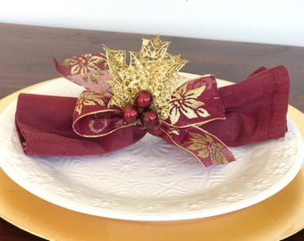 Red napkin rings | Etsy