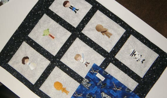 Custom Embroidered Star Wars Baby Quilt/Blanket 2 sizes 9