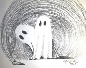 Spooky drawing | Etsy