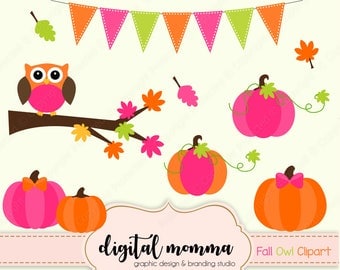 Fall owl clipart | Etsy