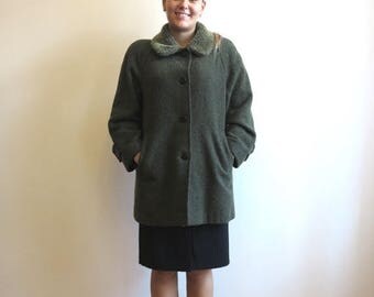 Moss green coat | Etsy