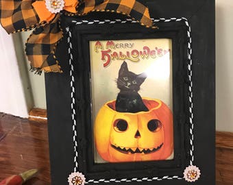Halloween black cat | Etsy