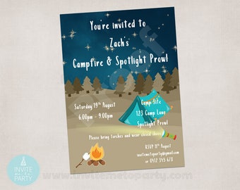 Campfire invitations | Etsy