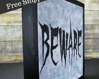 Halloween wood sign | Etsy