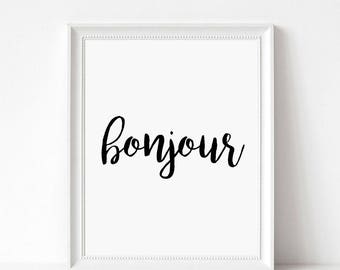 Bonjour sign | Etsy