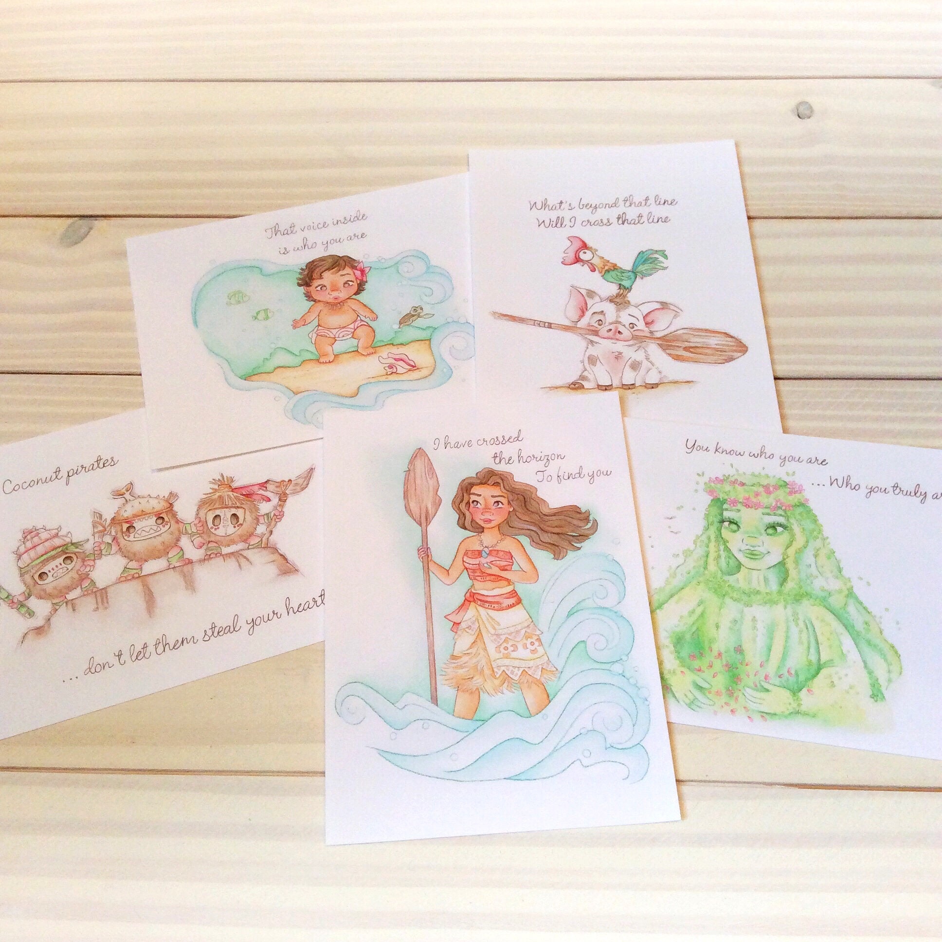 Moana art print Bundle Moana watercolor disney wall art