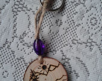 Wood burned keychain | Etsy