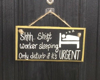 Night shift sign | Etsy