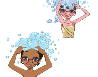 Wash hair stickers | Etsy