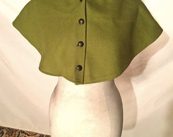 CAPE / CLOAK Black Double Capulet 100% WOOL with hood