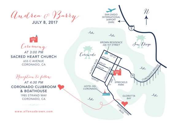 Wedding Map Custom Design / Printable DIY digital PDF