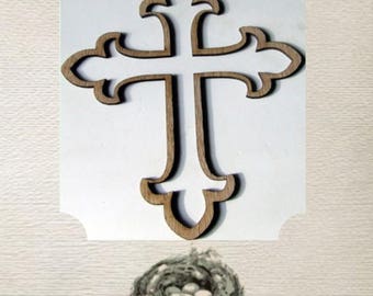 Pretty Cross Wood Cut Out Laser Cut