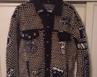 Studded punk jacket | Etsy