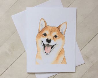 Shiba inu card | Etsy