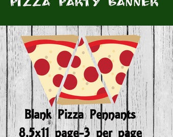 Pizza party decorations. Printable table sign: All you need is
