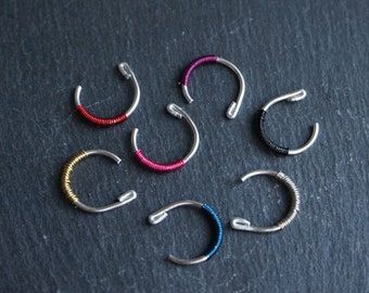 20g Lip Ring Hoop Delicate Thin Fake Lip Piercing 8mm Snug