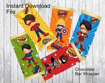 Superhero candy bar | Etsy