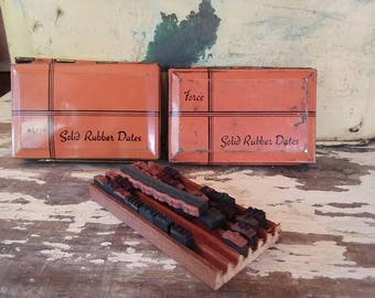 Complete set Superior Solid Rubber Type Set patented 1892 box