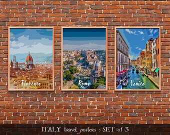Italy travel poster | Etsy