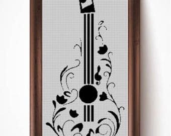 Guitar cross stitch | Etsy