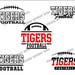 Tigers SVG Football Pack Bundle Files DXF EPS Silhouette