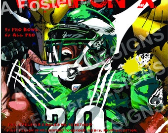 Philadelphia Eagles Art Print Brian Dawkins Eagles Poster