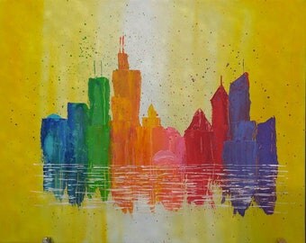 Custom City Skyline String Art