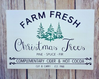 Christmas tree sign | Etsy