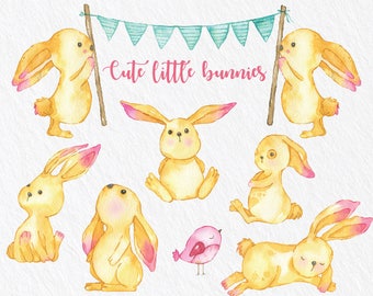 Cute rabbit clipart | Etsy