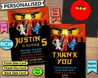 Ninjago invitations | Etsy